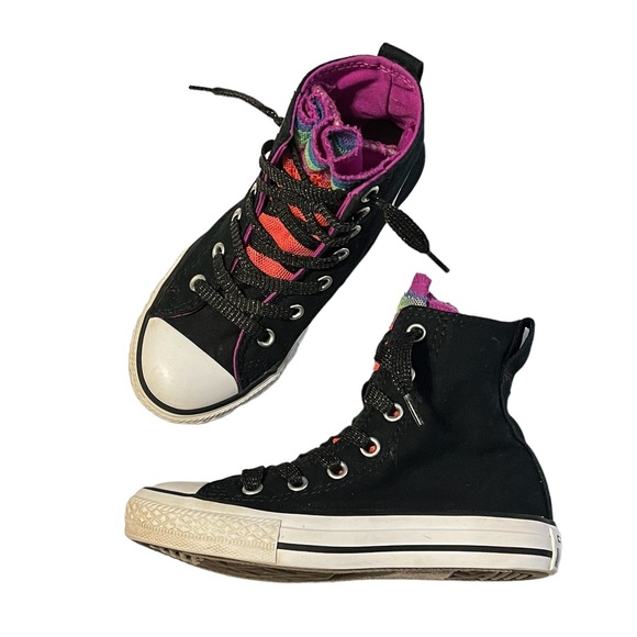 Converse | Shoes | Converse Chuck Taylor All Star Girls Black Rainbow ...